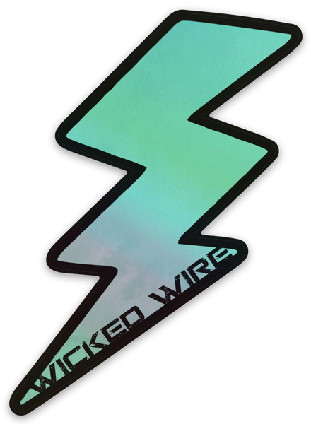 Turquoise Lightning Bolt Sticker – Wicked Wire