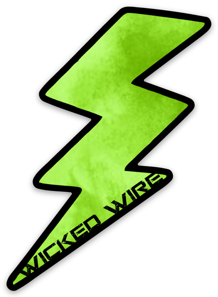 Green Lightning Bolt Sticker – Wicked Wire